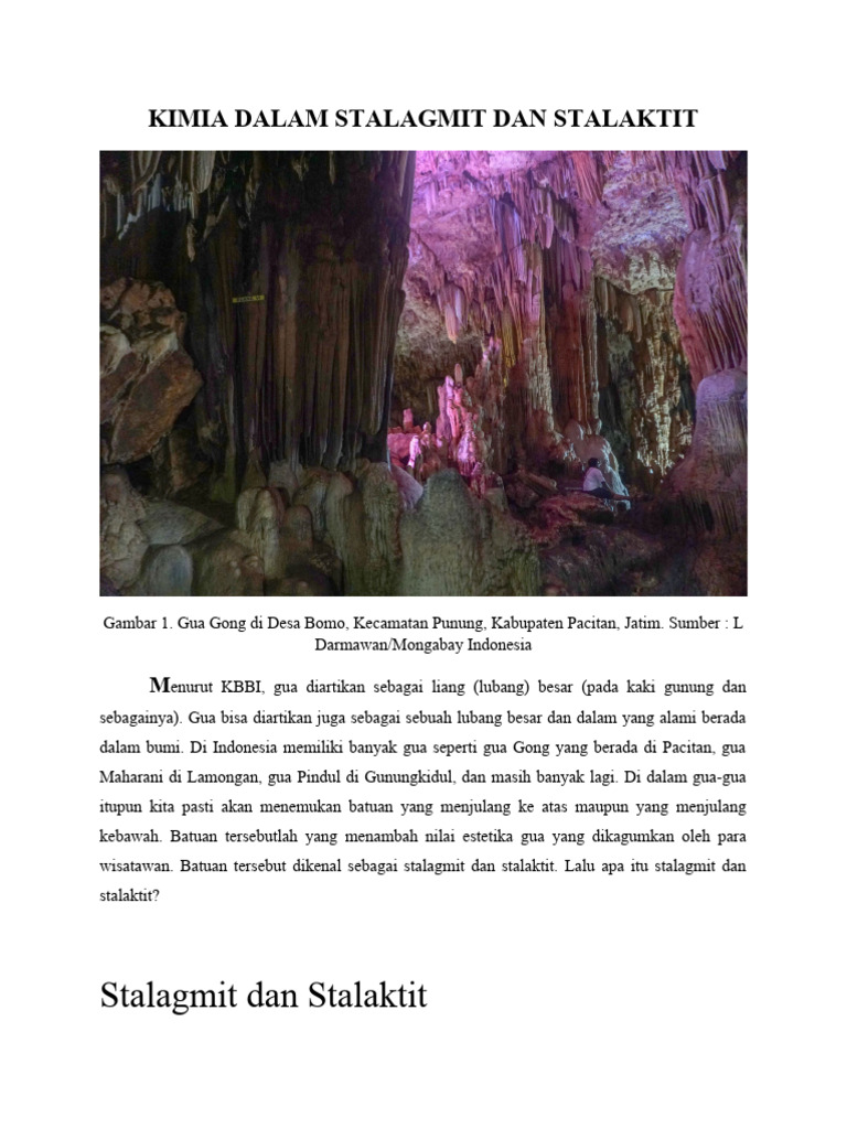 Kimia Dalam Stalagmit Dan Stalaktit | PDF | Sains & Matematika