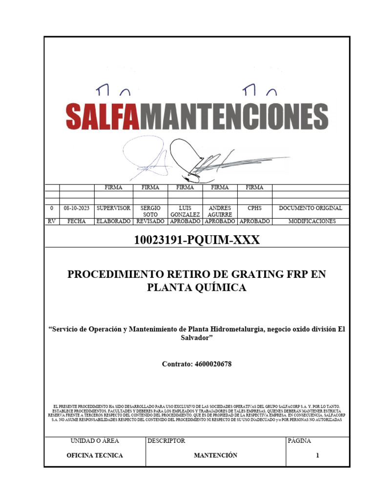 10023191-Pquim-Xxx Retiro de Grating | PDF | El Salvador
