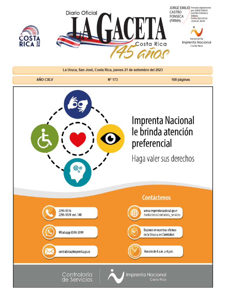 Gaceta 21 09 2023 | PDF | Guatemala | Costa Rica