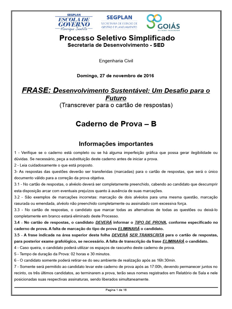 Engenharia Civil - Prova B | PDF