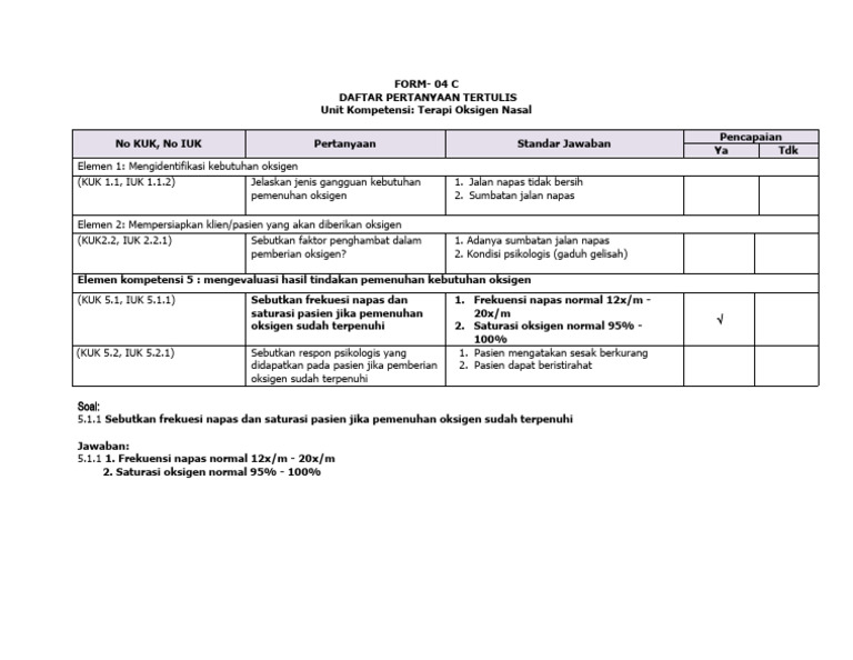 FORM-04 C (Instrumen Penilaian Tulis) Fix | PDF