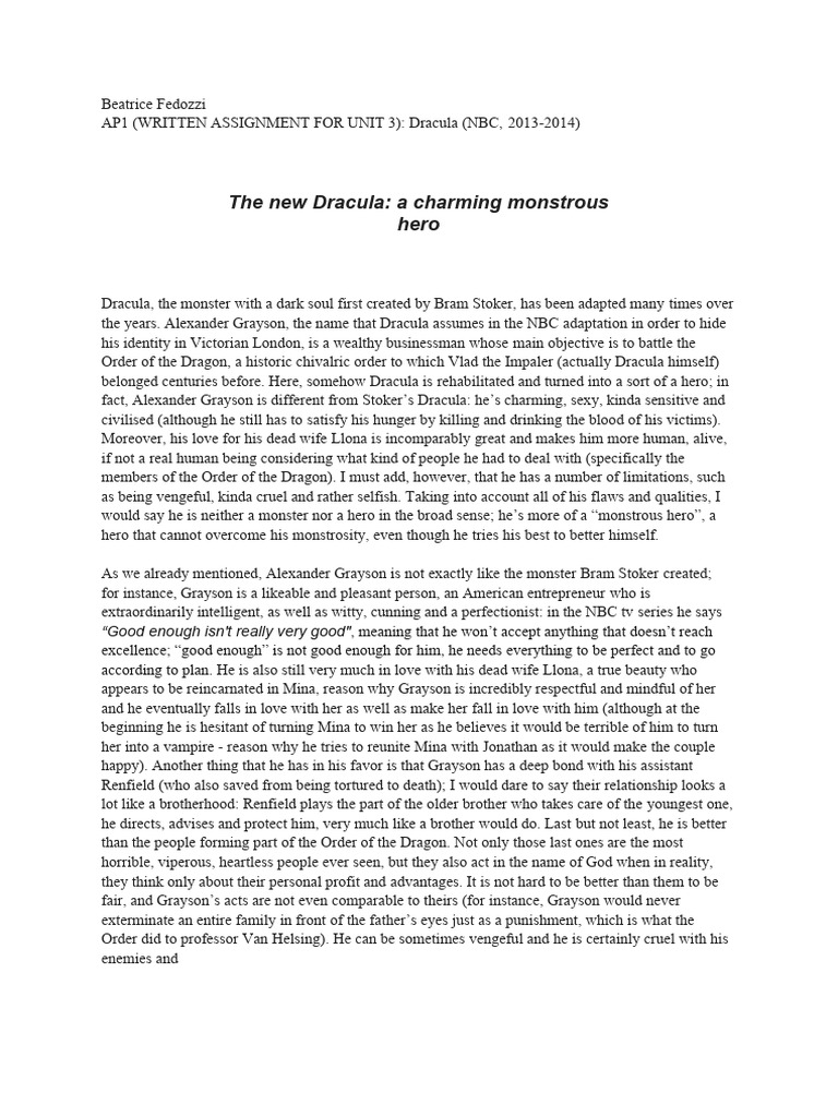 AP1 Dracula - Word | PDF | Count Dracula | Mina Harker