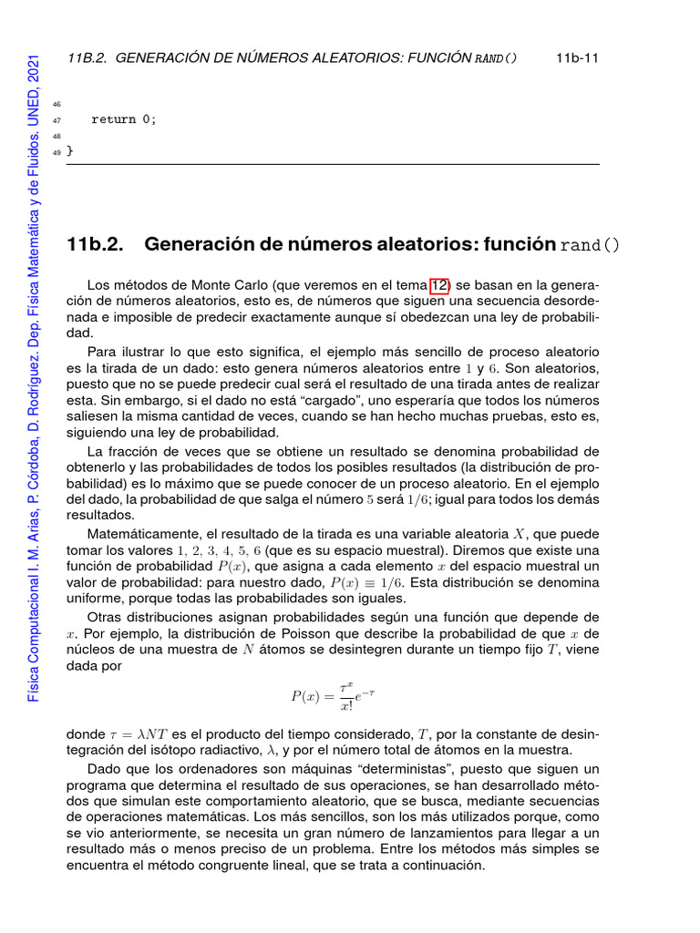 Comp. Generacion de Numeros Aleatorios | PDF | Aleatoriedad | Probabilidad