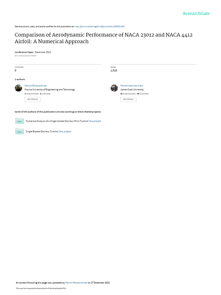 Comparison of Aerodynamic Performance of NACA 23012 and NACA 4412 Airfoil - A Numerical Approach ...