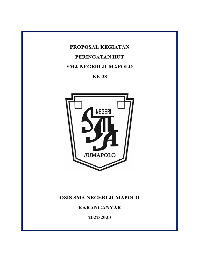 Proposal HUT Ke-38 SMA Jumapolo | PDF