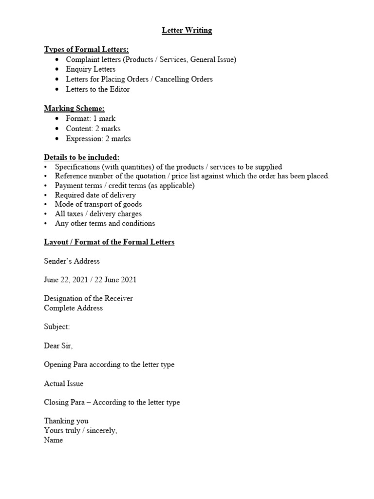 Letter Writing - Placing Orders | PDF