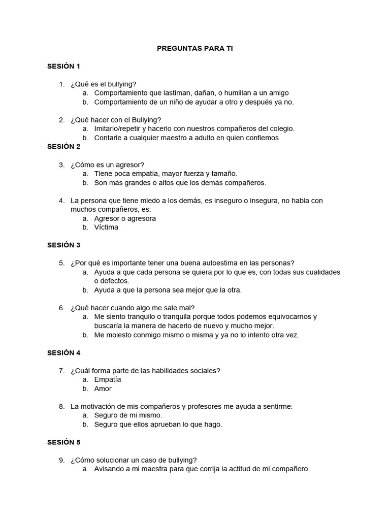 Pre - Post Test | PDF