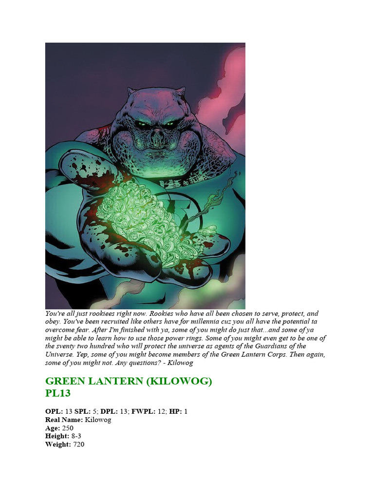 KILOWOG | PDF | Dc Comics Superheroes | Dc Comics Superhero Teams