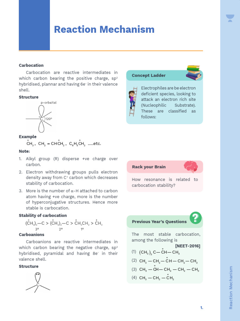 Reaction Mechanism Notes | PDF | Aromaticity | Applied And ...