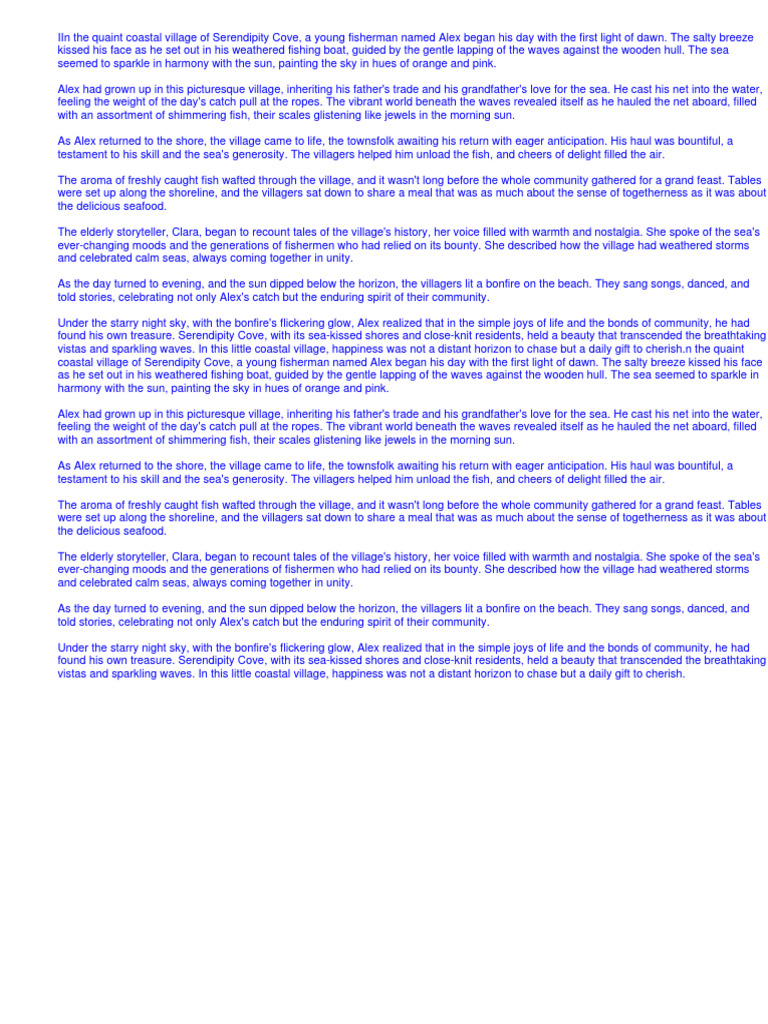 Serendipity Cove A Tale of The Sea and Community | PDF