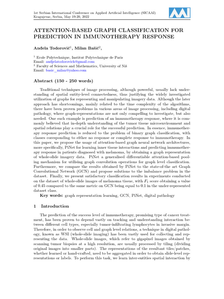 Attention Based Graph Classification | Download Free PDF | Matrix (Mathematics) | Statistical ...