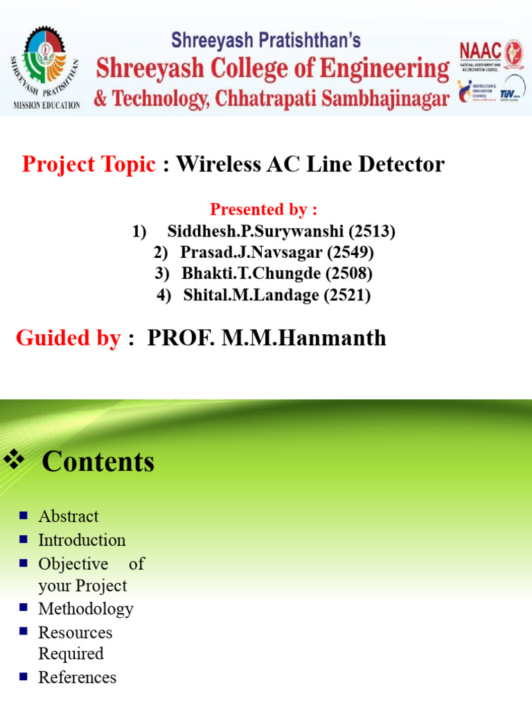 Wireless Ac Line Detector | PDF | Alternating Current | Light Emitting ...