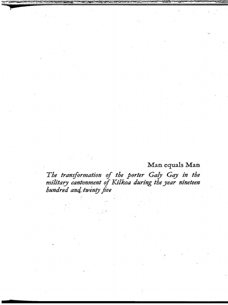 Brecht - Man Is Man | PDF