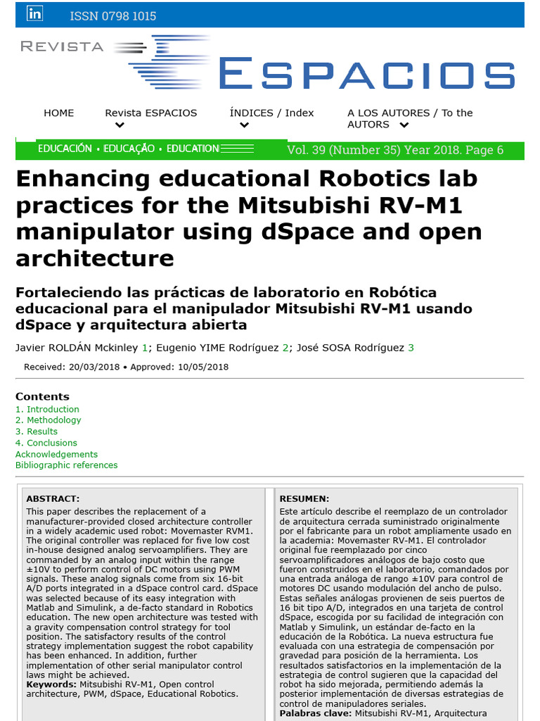 Practicas Robot RV-M1 | PDF