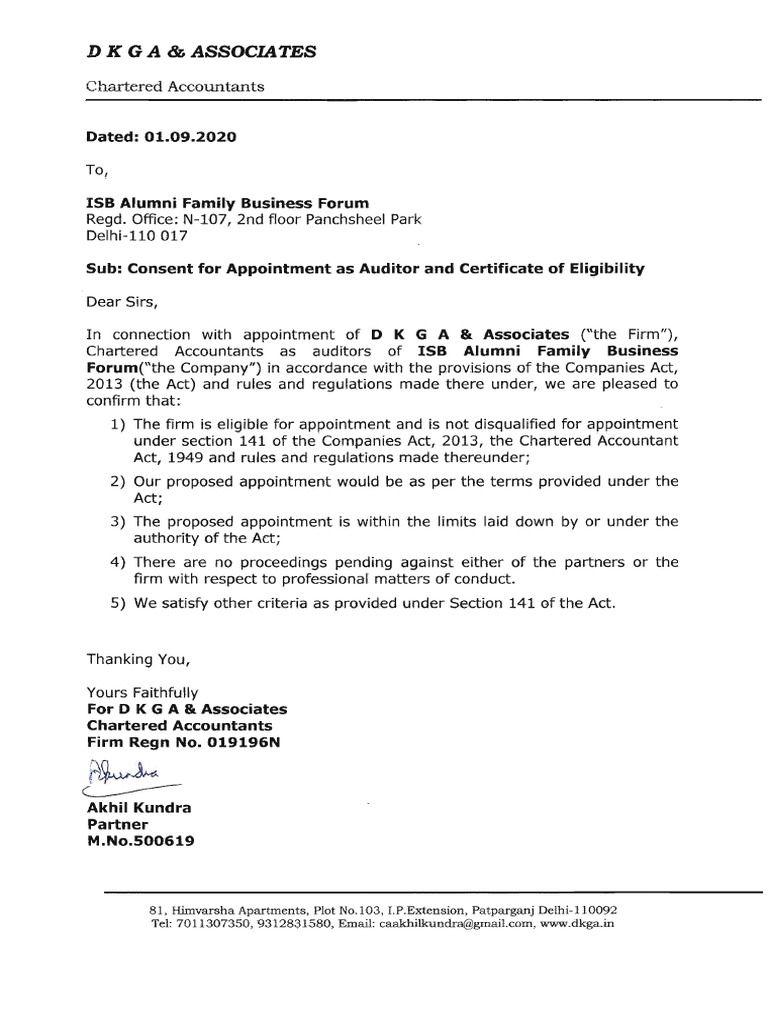 Written Consent Given by Auditor-30092020 | PDF