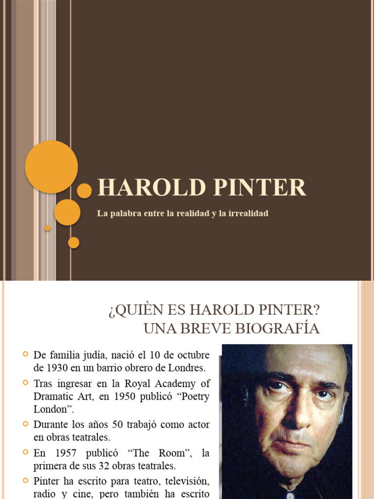 Harold Pinter | PDF | Realidad | Verdad