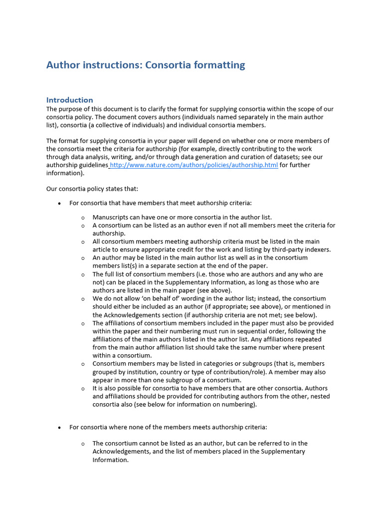 Consortia Formatting Guide | PDF | Consortium | Computing