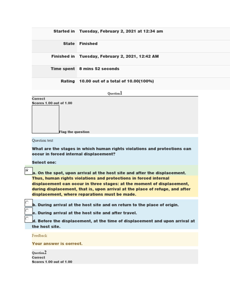 Questionnaire Module 2 CNDH Internal Forced Displacement | Download ...