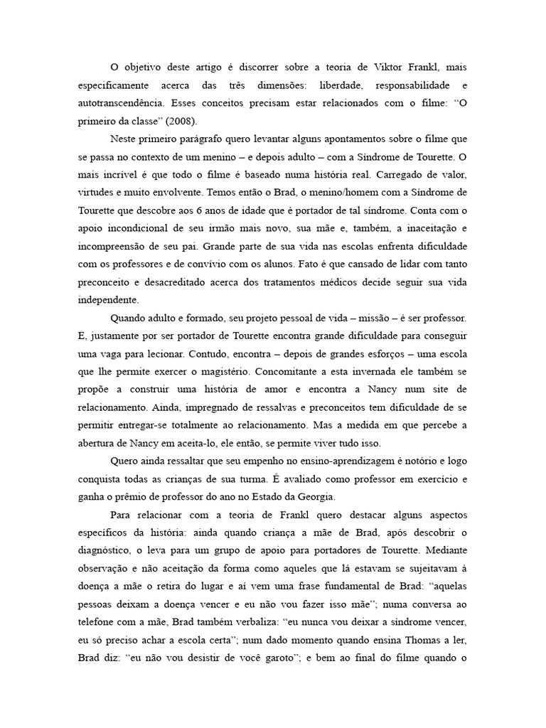 Frankl e "O Primeiro da Classe" | PDF | Liberdade | Amor