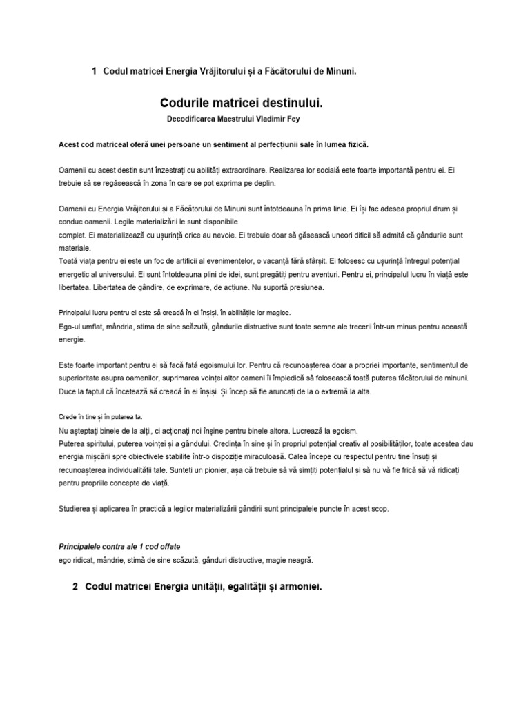 22 de Coduri Ale Destinului | PDF