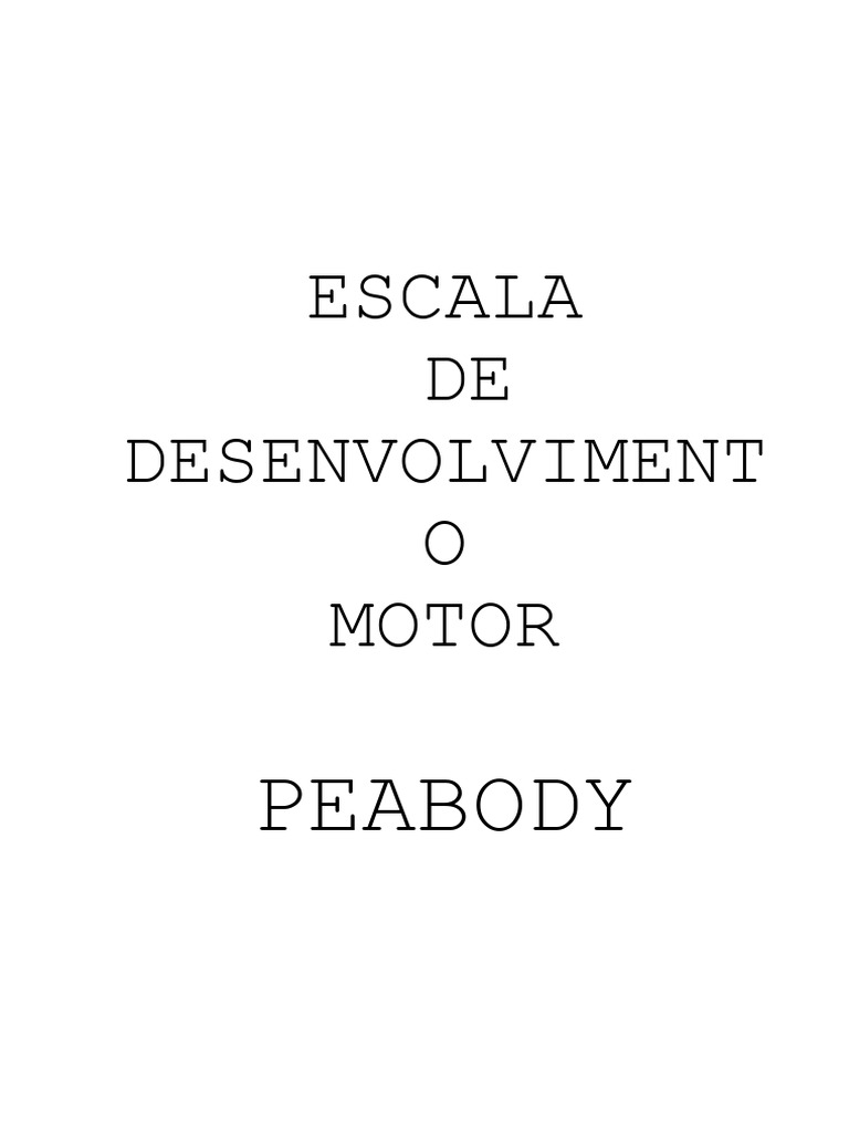 Escala de Desenvolvimento PEABODY | PDF