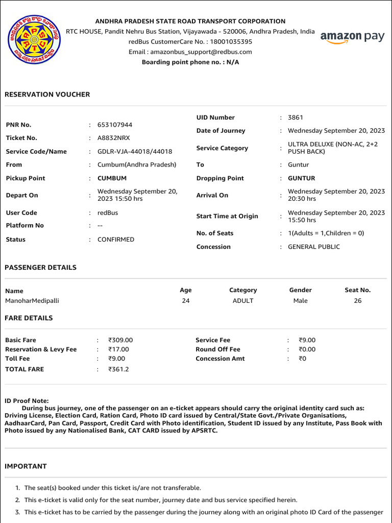 TL Tickets Bus B8AAE7F14876C01DB536CE000 | PDF | Ticket (Admission) | Identity Document