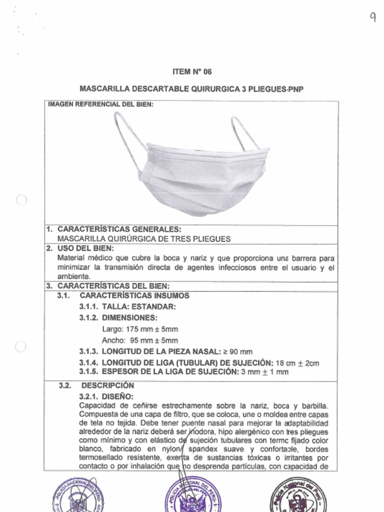 Ficha Técnica - Mascarilla Quirúrgica 3 Pliegues | PDF