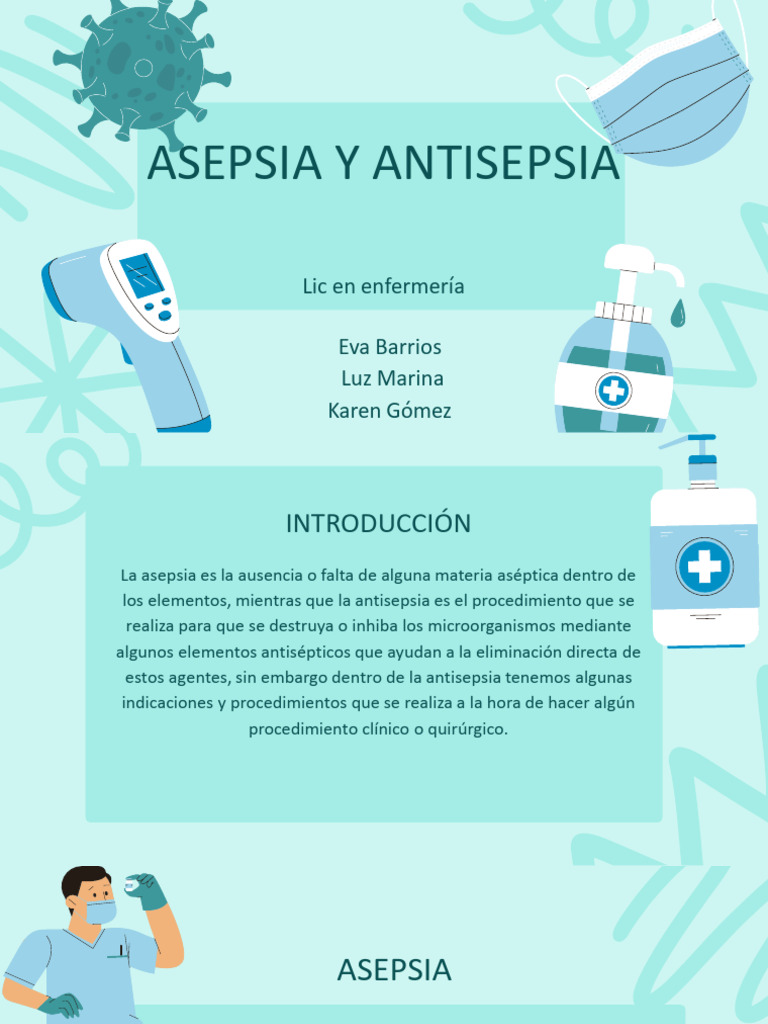 Asepsia y Antisepsia en Enfermería | PDF | Lavado de manos ...