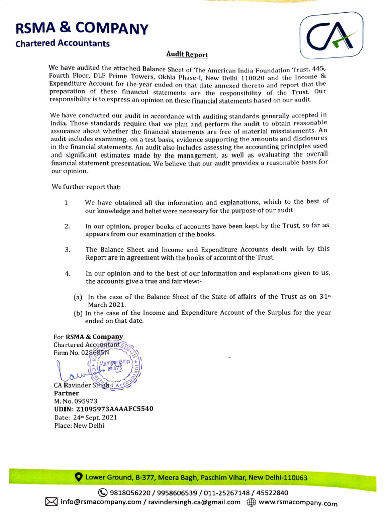 Audit Report 2020 2021 | PDF | Depreciation | Audit