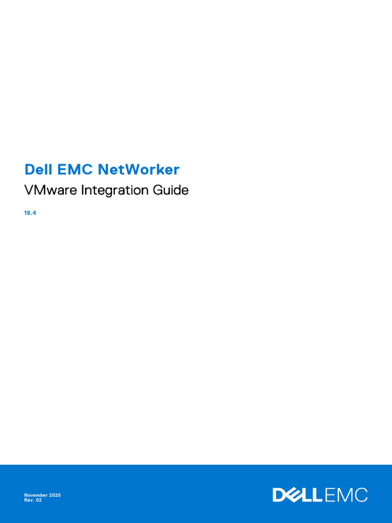 NetWorker 19.4 VMware Integration Guide | PDF | V Mware | Backup NetWorker 19.4 VMware Integration Guide | PDF | V Mware | Backup