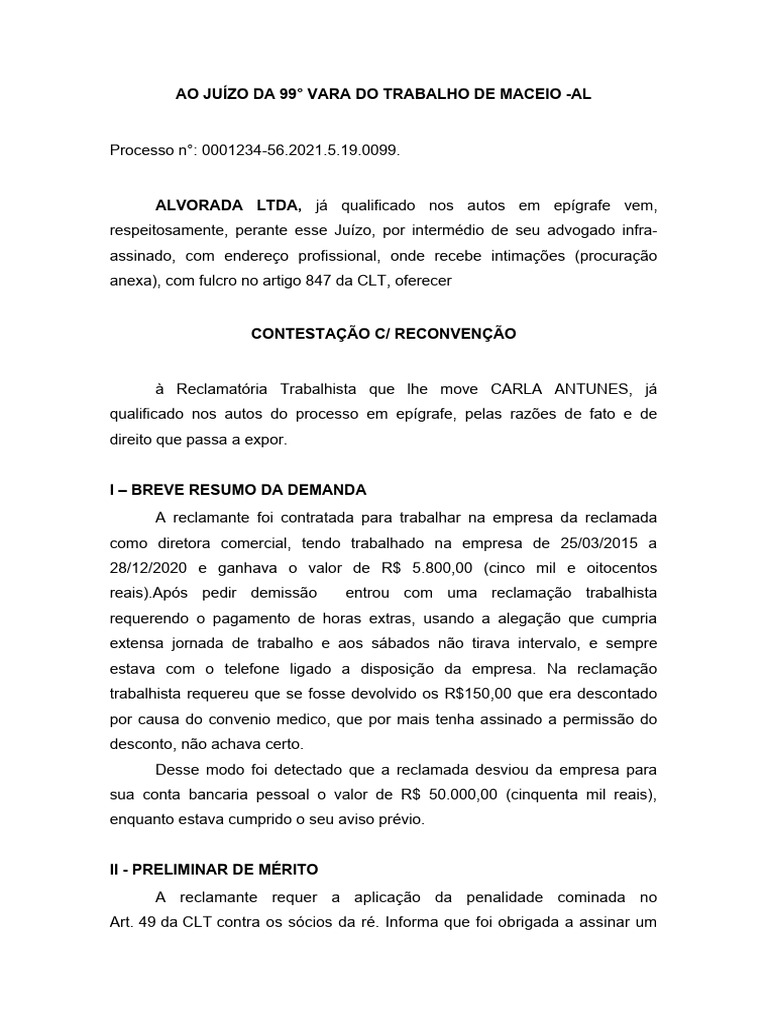 Ao Juízo Da 99 Pdf Hora Extra Expediente