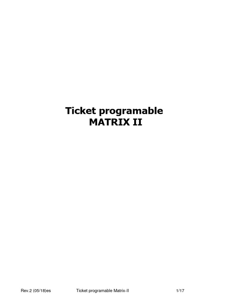 Ayuda Ticket Programable MATRIX II | PDF