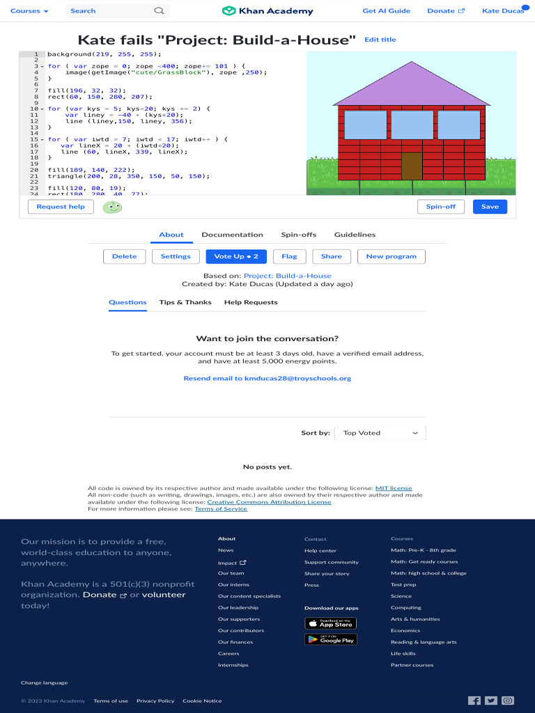 Kate Fails Project Build-a-House Khan Academy | PDF