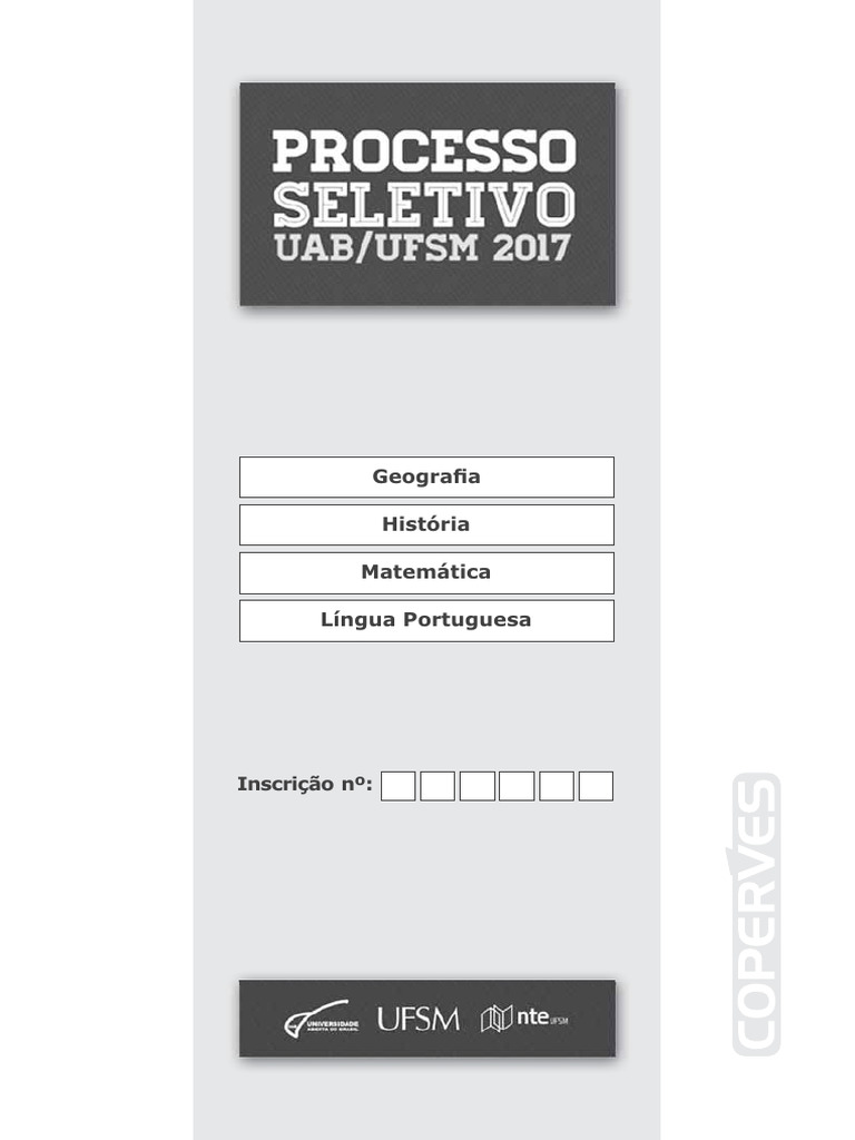 Prova UFSM EaD 2017 | PDF