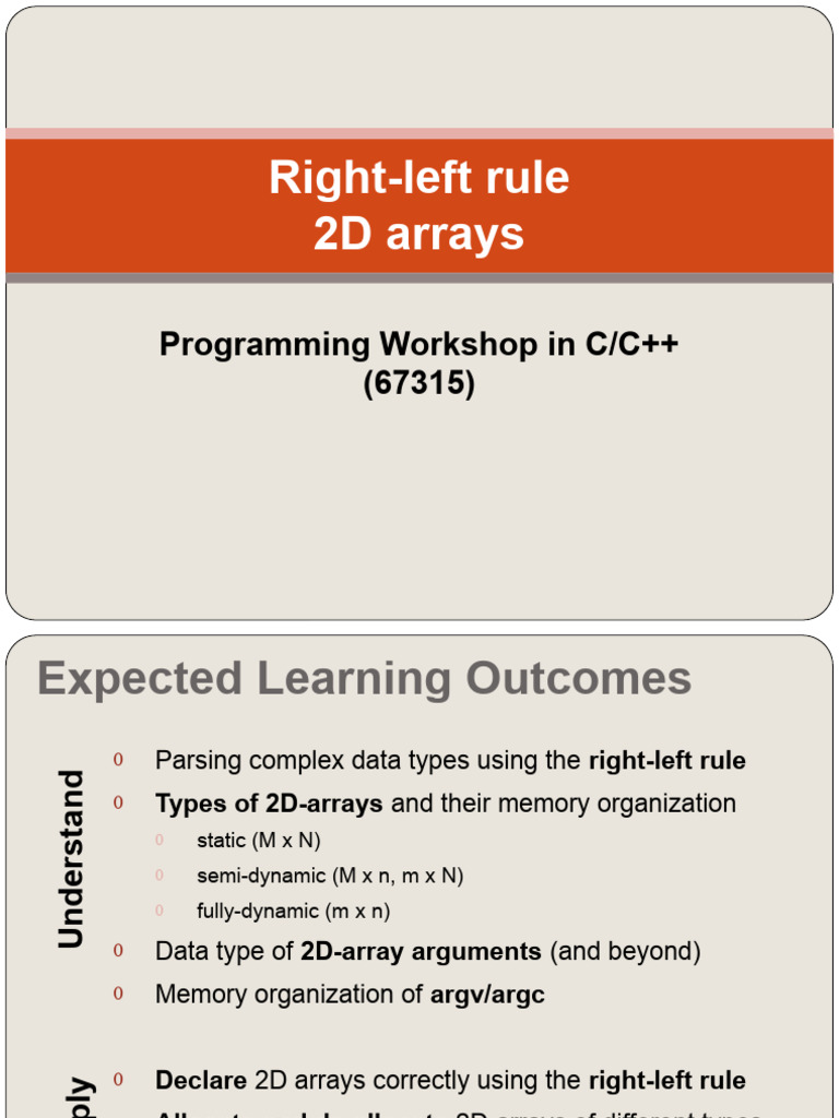 04B Right Left Rule 2D Arrays | PDF | Pointer (Computer Programming) | Computer Engineering