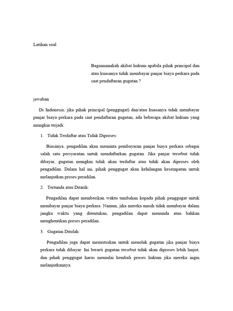 Latihan Soal PLKH Perdata | PDF