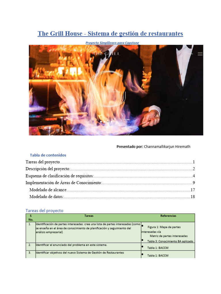 Proyecto - Nuevo Sistema de Gestión Del Restaurante The Grill House | PDF | Lenguaje de modelado ...