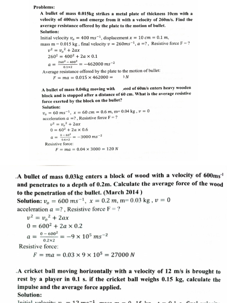Laws of Motion - Problems | PDF