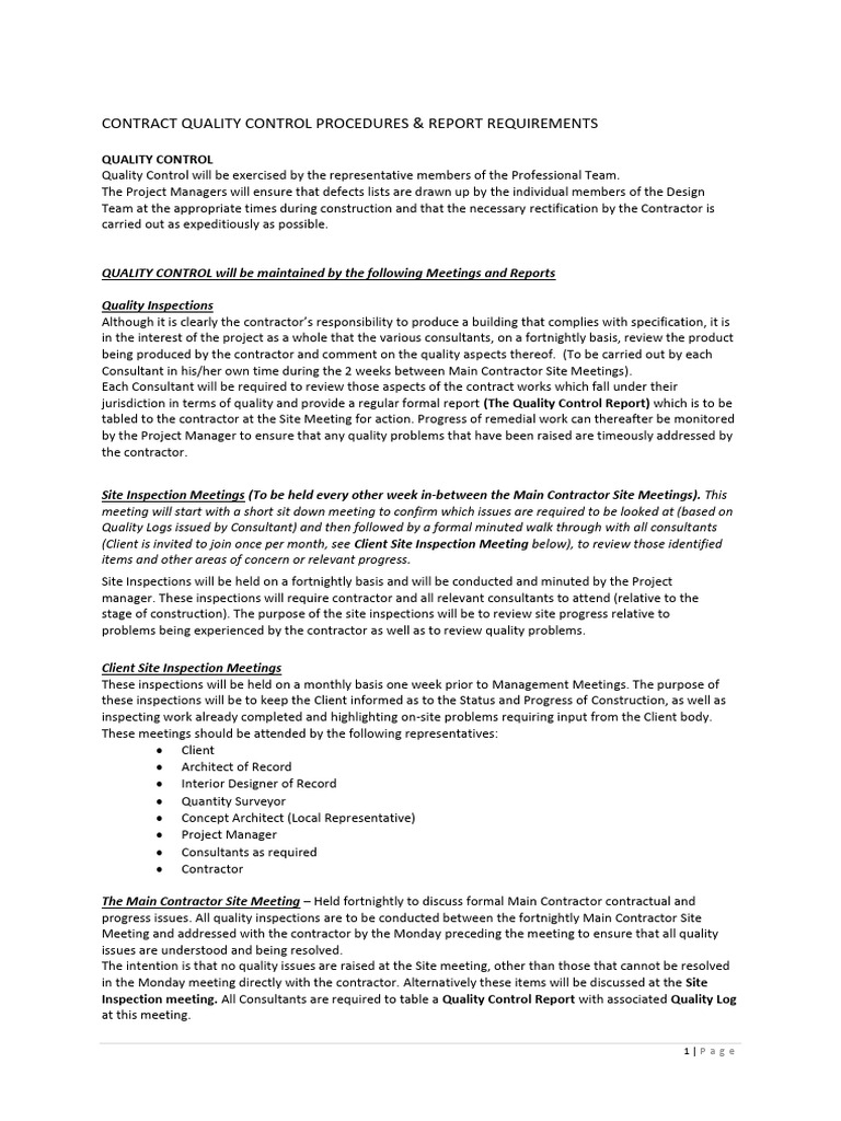 Consultant QA and QC Procedures | PDF