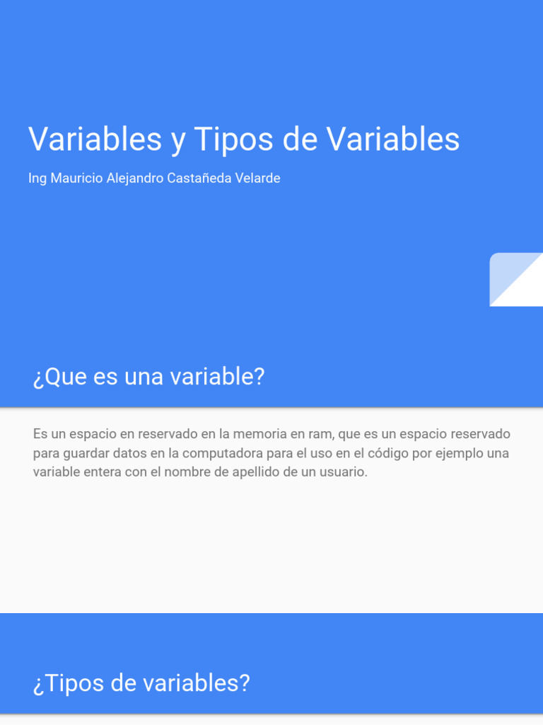 2-Bases de Programacion-Variables y Tipos de Variables | PDF | Variable (informática) | Archivo ...