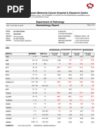 Comprehensive Haematology Report | PDF | Pathology | Clinical Medicine