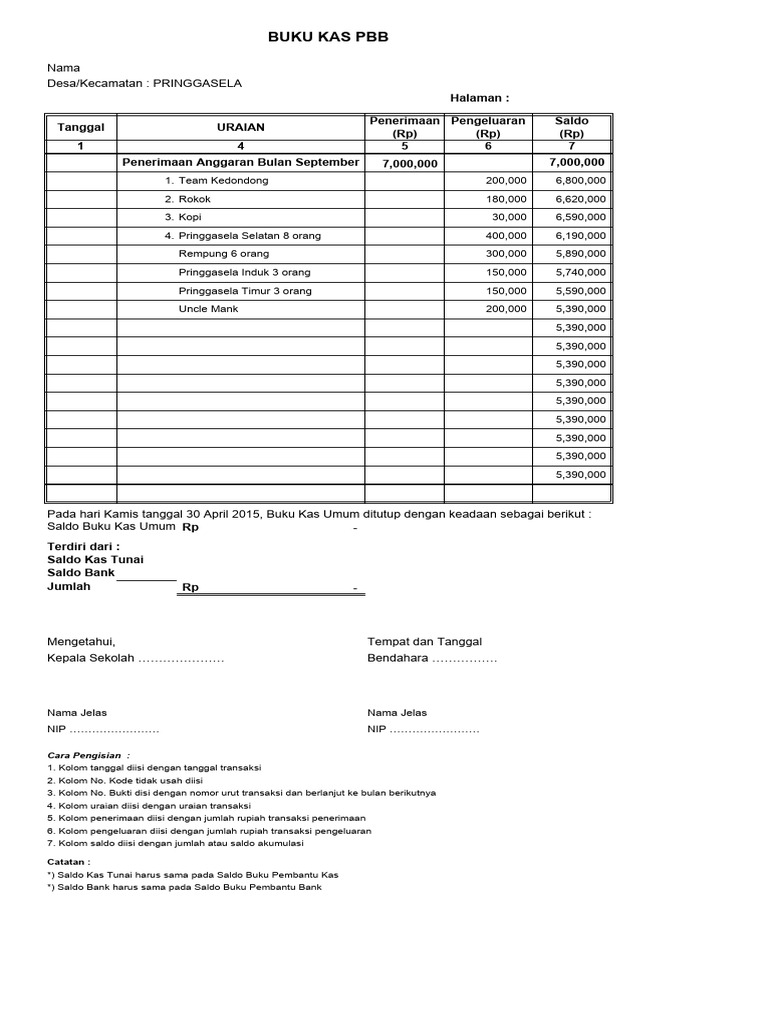 Contoh-Buku-Kas-Umum | PDF