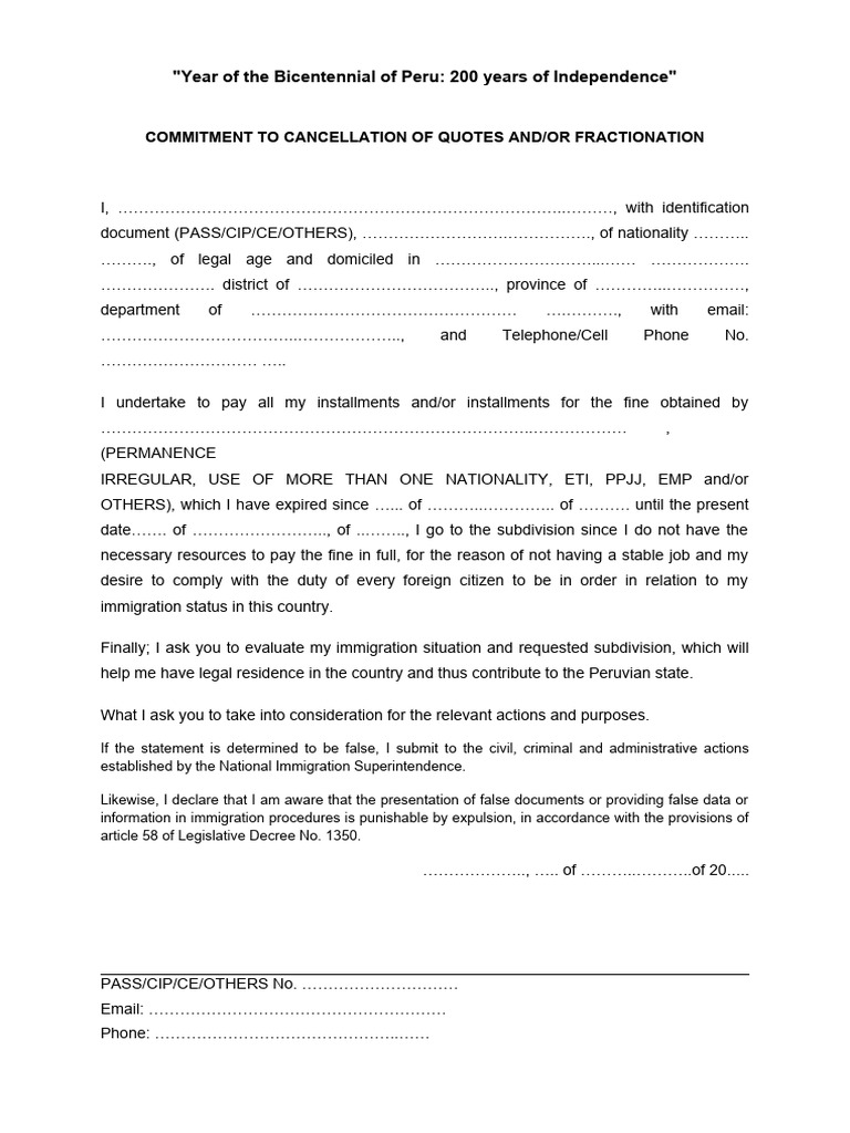 Payment Commitment Letter Model | PDF | Government | Justice