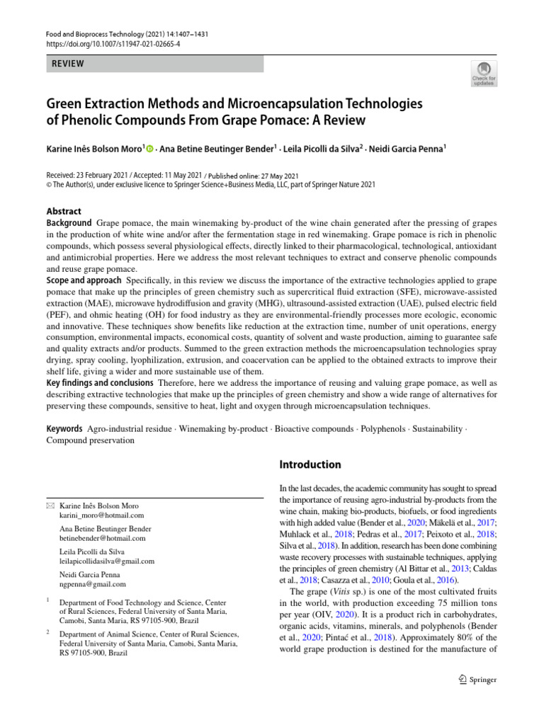 Green Extraction Techniques | PDF