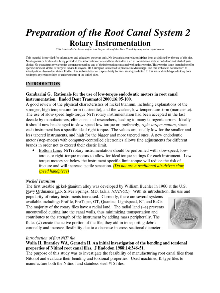 Instrumentation 2 Rotary Instrumentation | PDF