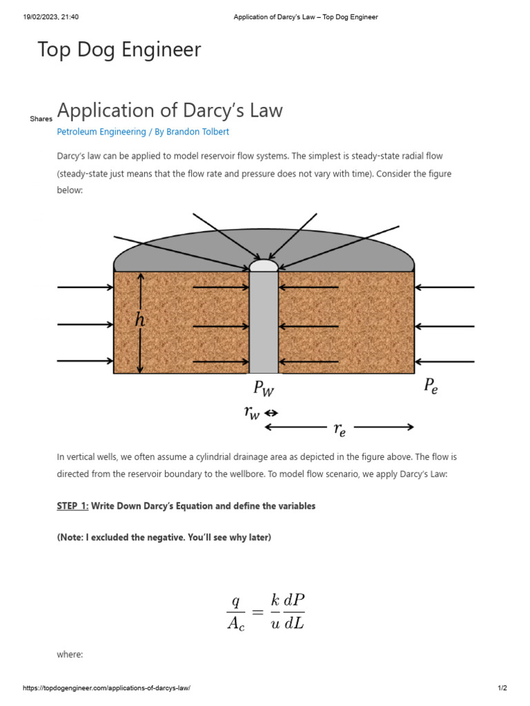 Application of Darcy's Law - Top Dog Engineer | PDF