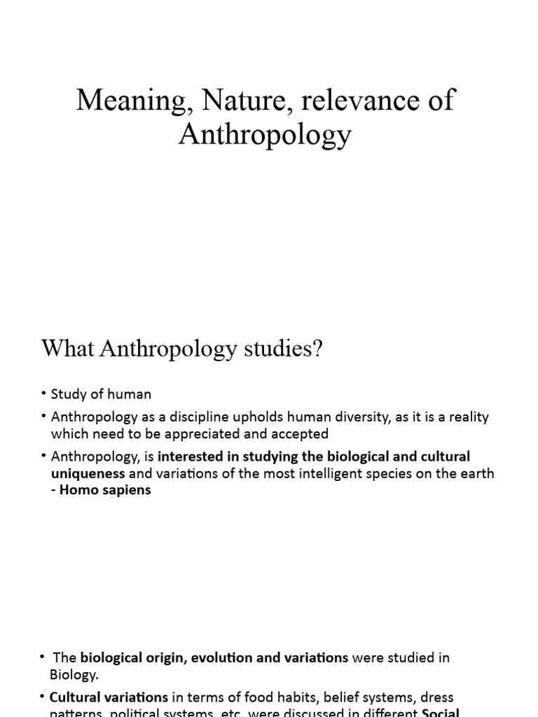 2 Nature and Growth of Anthropology | PDF | Anthropology | Science