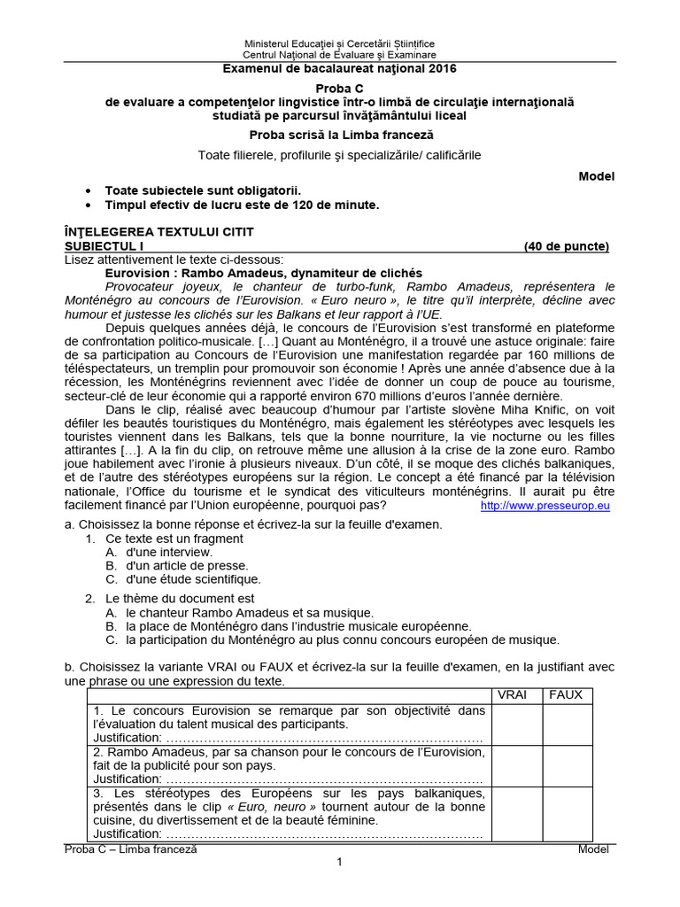 Teste Franceza | PDF