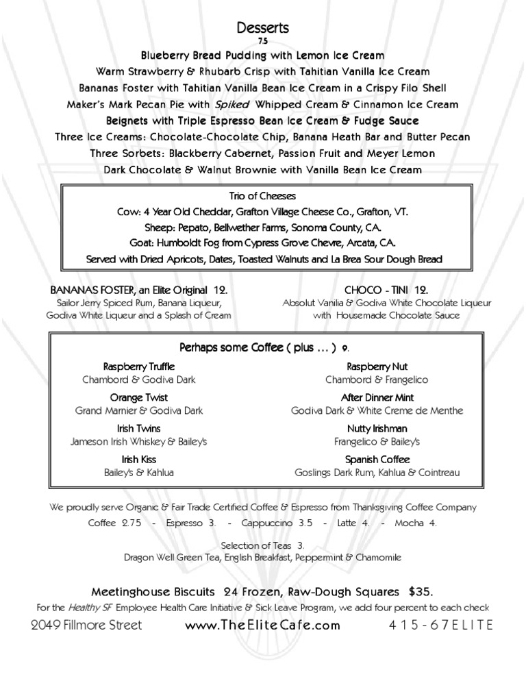 Elite Cafe Dessert | PDF | Wellness