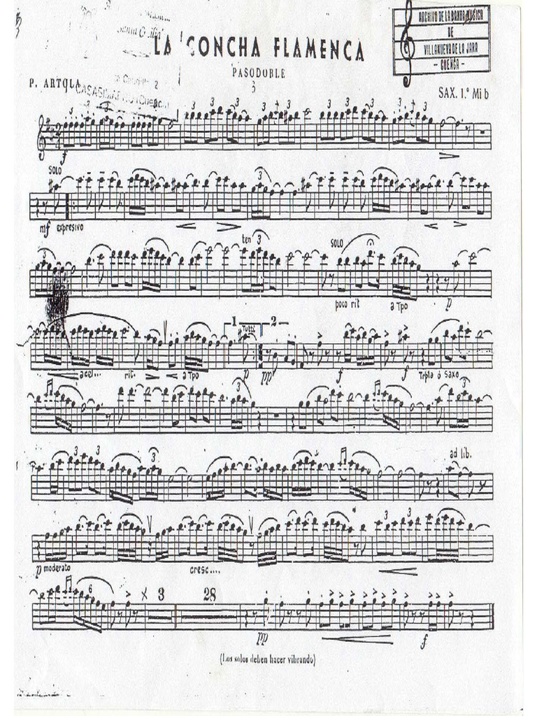 La Concha Flamenca Saxo | PDF